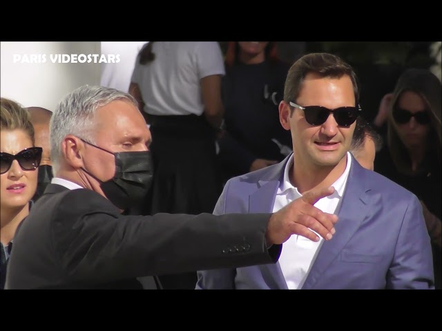 Roger Federer and wife Mirka attend Dior's SS22 show at Paris Fashion Week