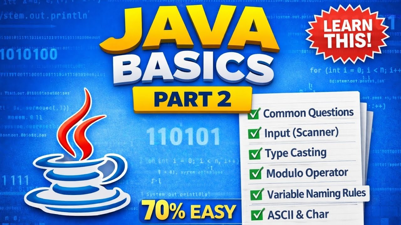 Java Part 2 🔥 | Important Basics Every Beginner Must Know | Java Basics
