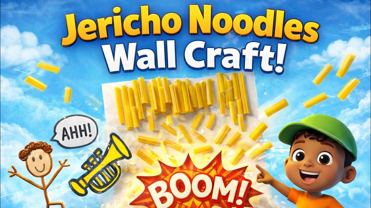 Jericho Noodles Wall Craft | Bible Art for Kids 