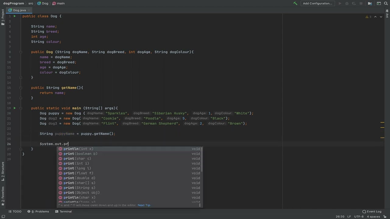 Tutorial using Accessor Methods