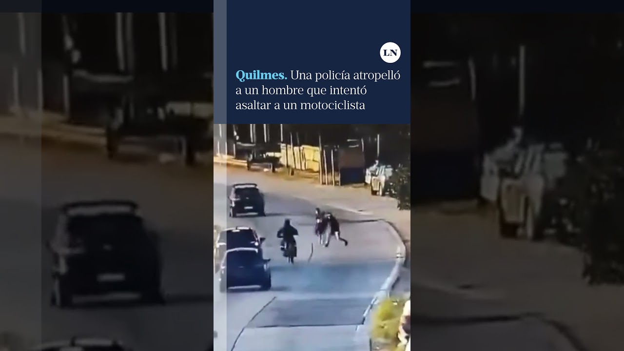 Imágenes sensibles: una policía atropelló a un hombre que intentó asaltar a un motociclista