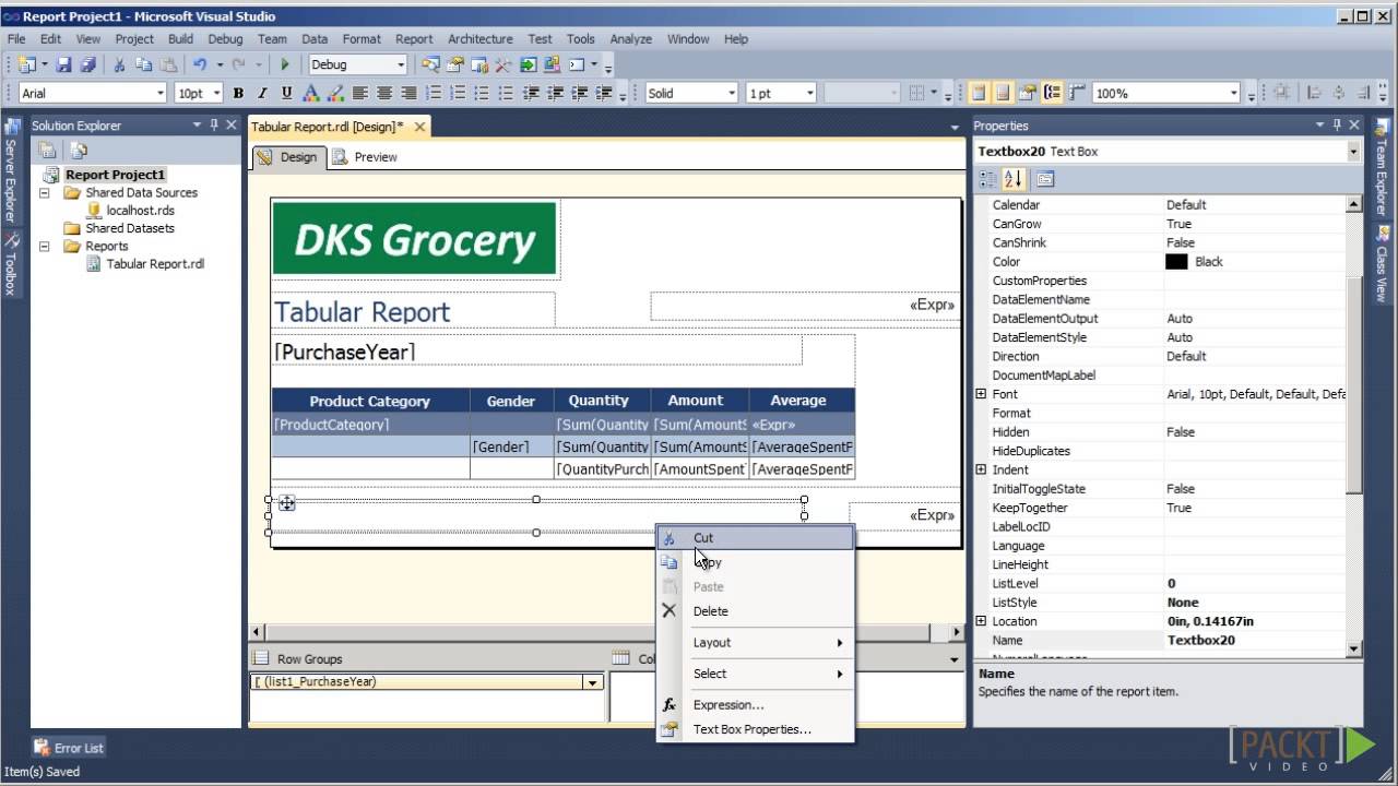 Creating Reports with SSRS 2012 Tutorial: Displaying Report Metadata | packtpub.com