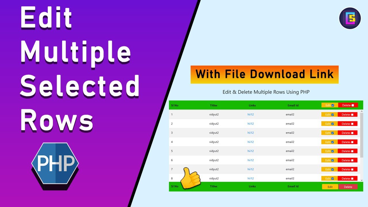 How to edit multiple rows using PHP || Update Multiple Selected Records using PHP ||#codingstudio