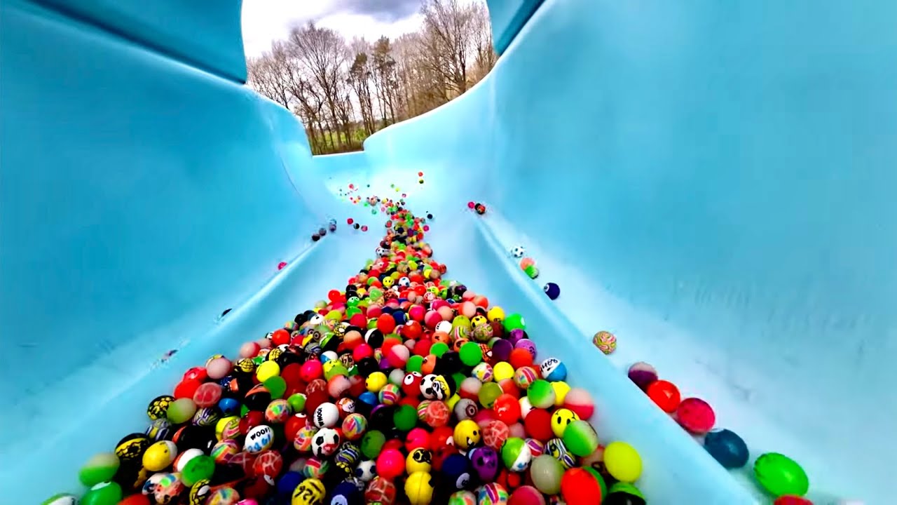 5000 Bouncy Balls | Waterslide