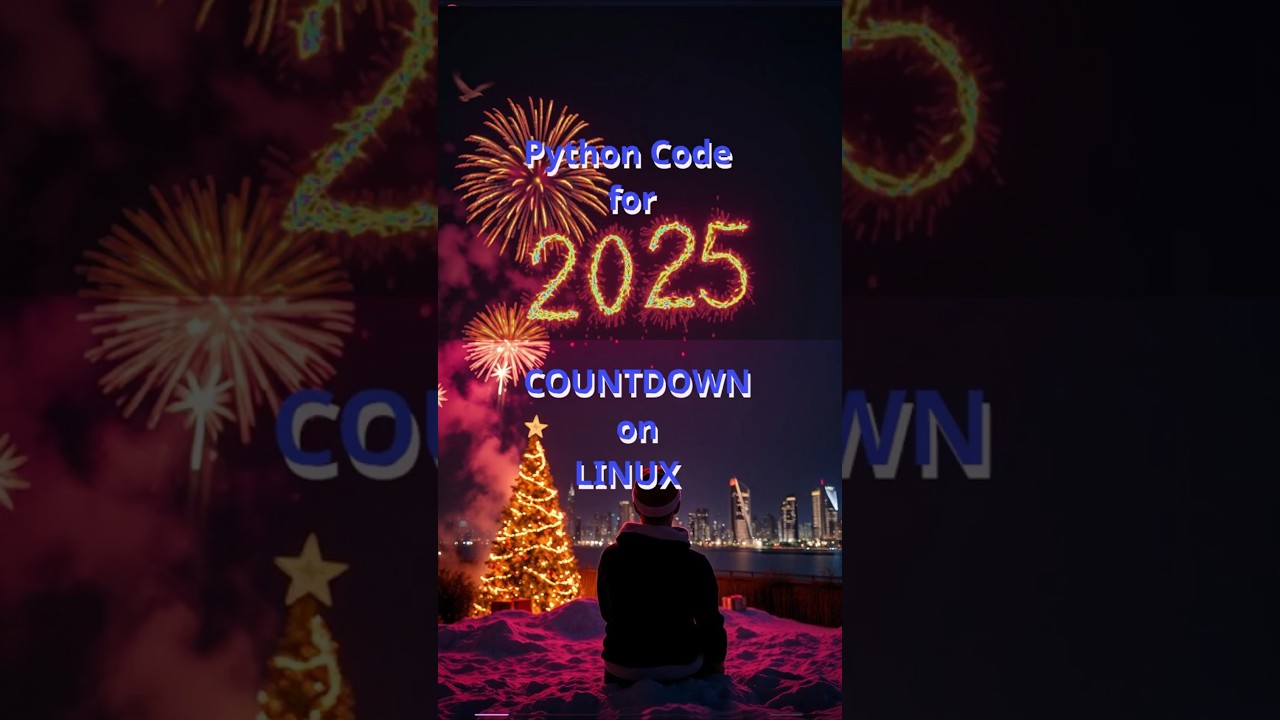 2025 New Year Countdown Python Code on Linux Terminal