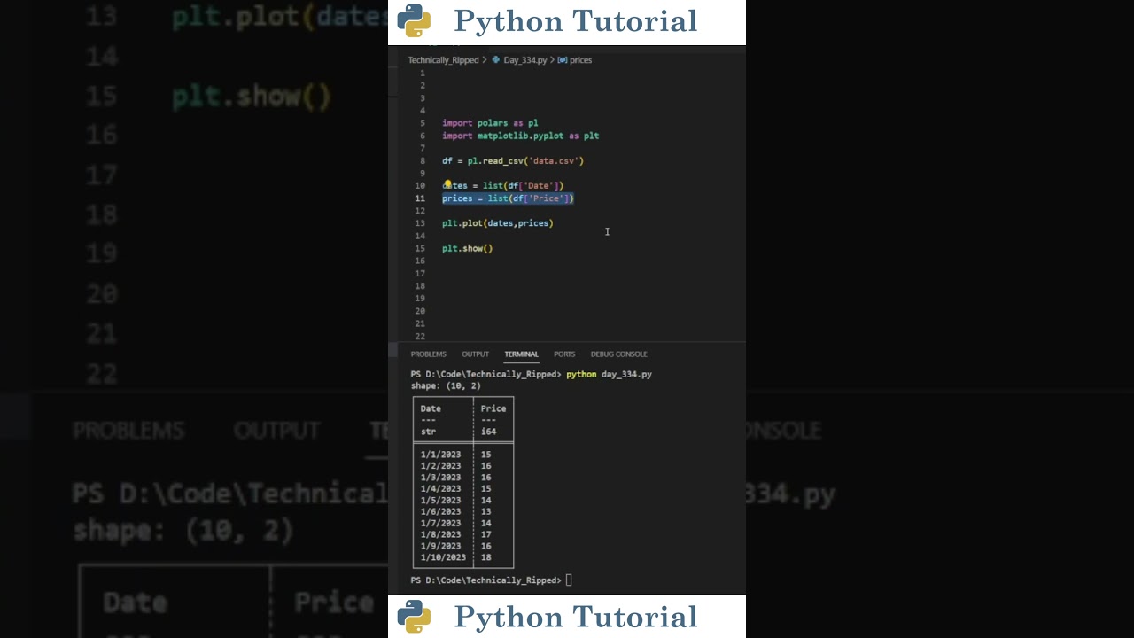 Plot Polars Dataframe In 30 Seconds | Python Tutorial