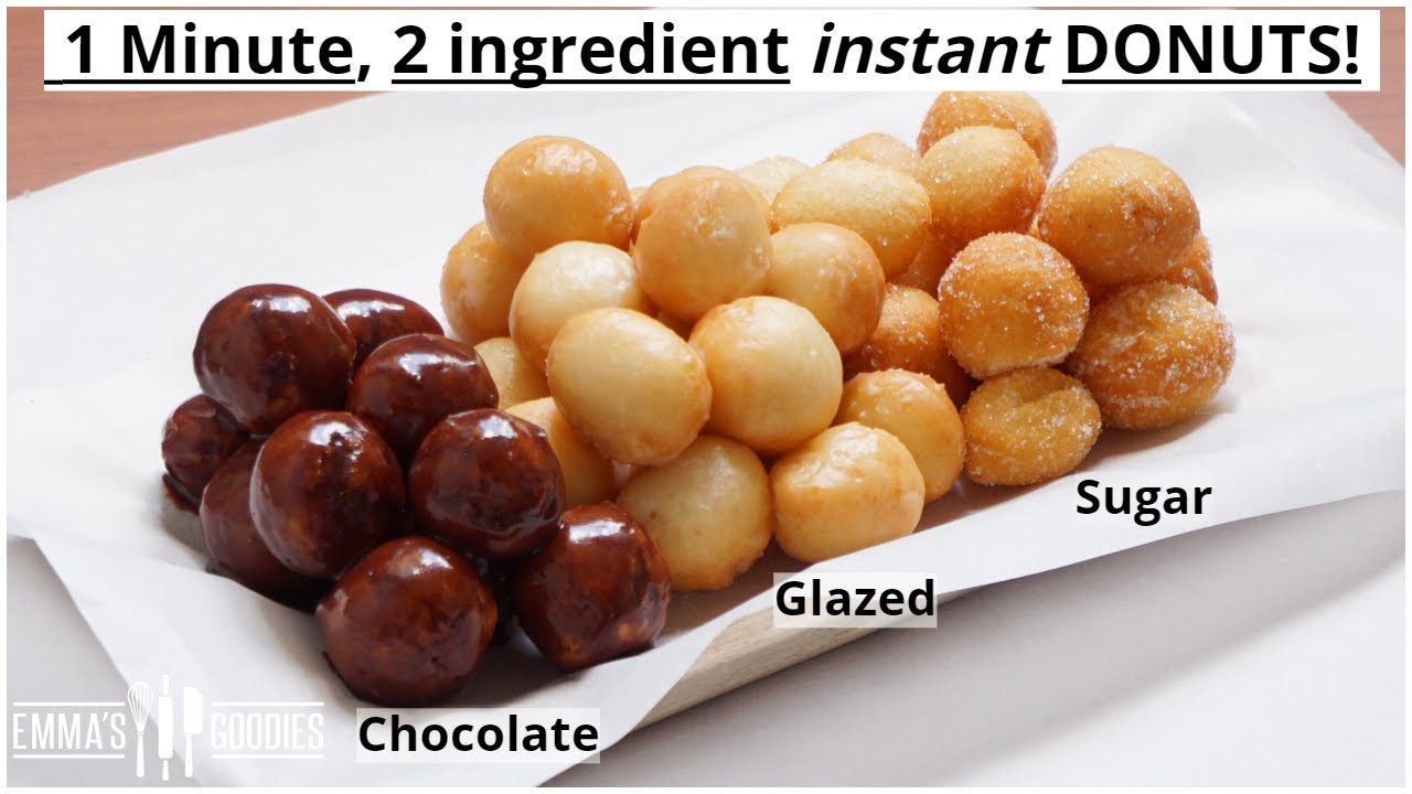 1 Minute, 2 Ingredient INSTANT DONUTS ! Easy Donuts Recipe !
