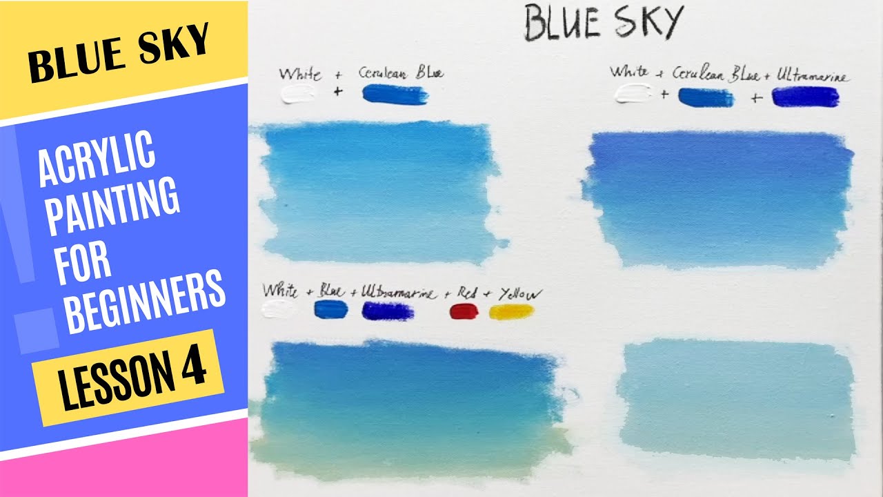The Beginners Series / Lesson 4/ How to Paint a Simple Blue Sky