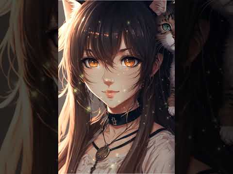 anime cat girl beauty - cute coloring concept - free templates on my pinterest link in description