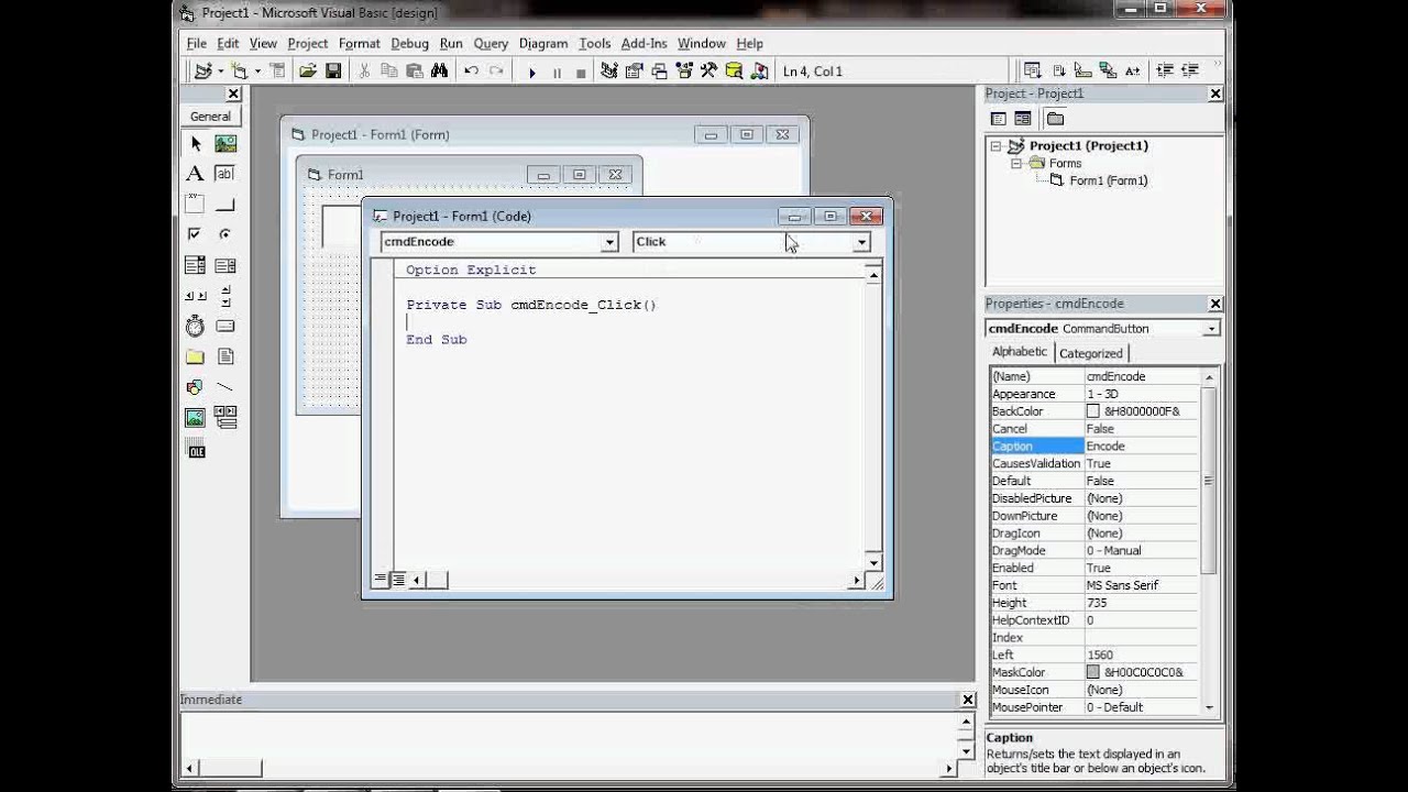 VB6 Tutorial 005 - Using a text box, command button and variables