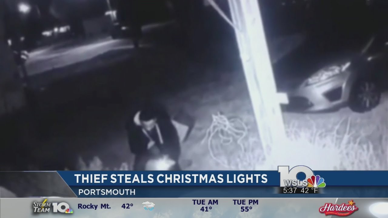 Suspect caught on camera stealing Christmas lights
