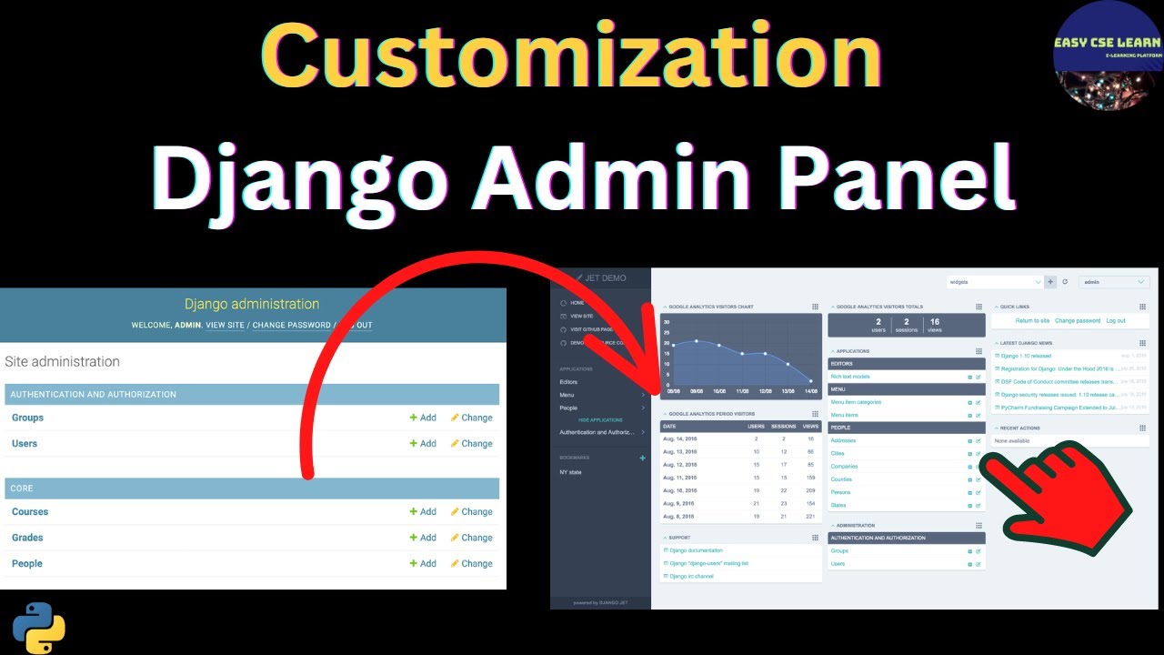 Django Custom Admin Panel | part 01 |  Learn how to make a custom admin panel in Django JET