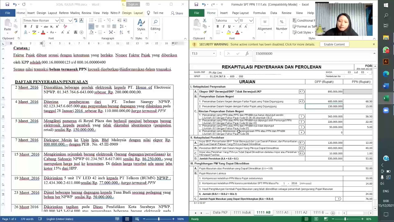 KASUS DAN PEMBAHASAN SPT MASA PPN 1111 | SHERINA OKTAVIANI PUTRI