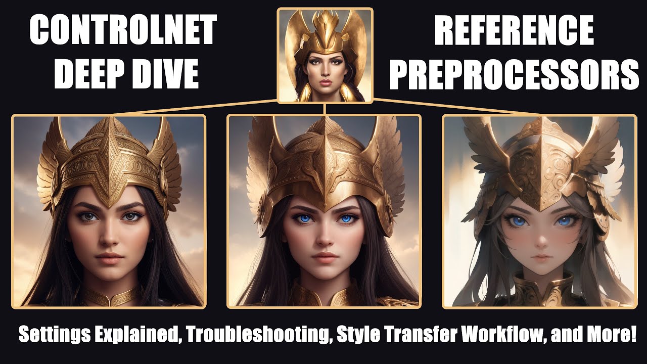 ControlNet Reference-Preprocessor Comparison, Settings, Troubleshooting, and Style Transfer Workflow