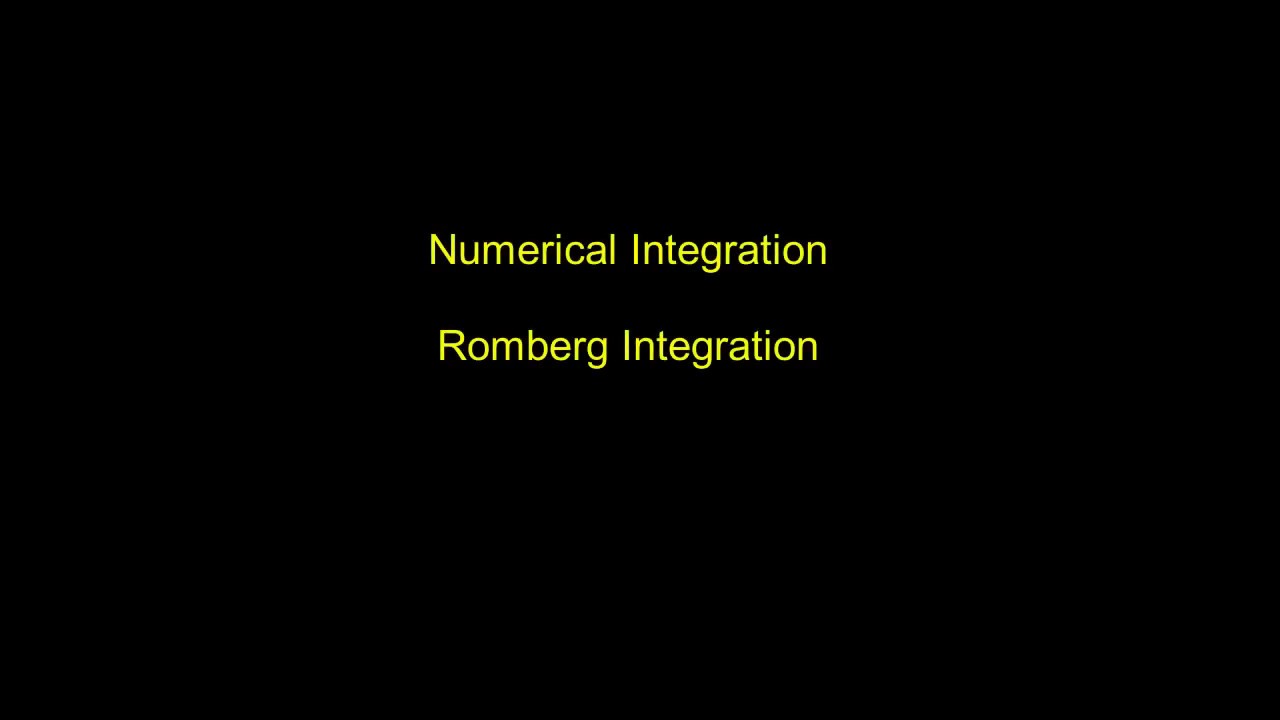 Numerical Integration - Romberg Integration