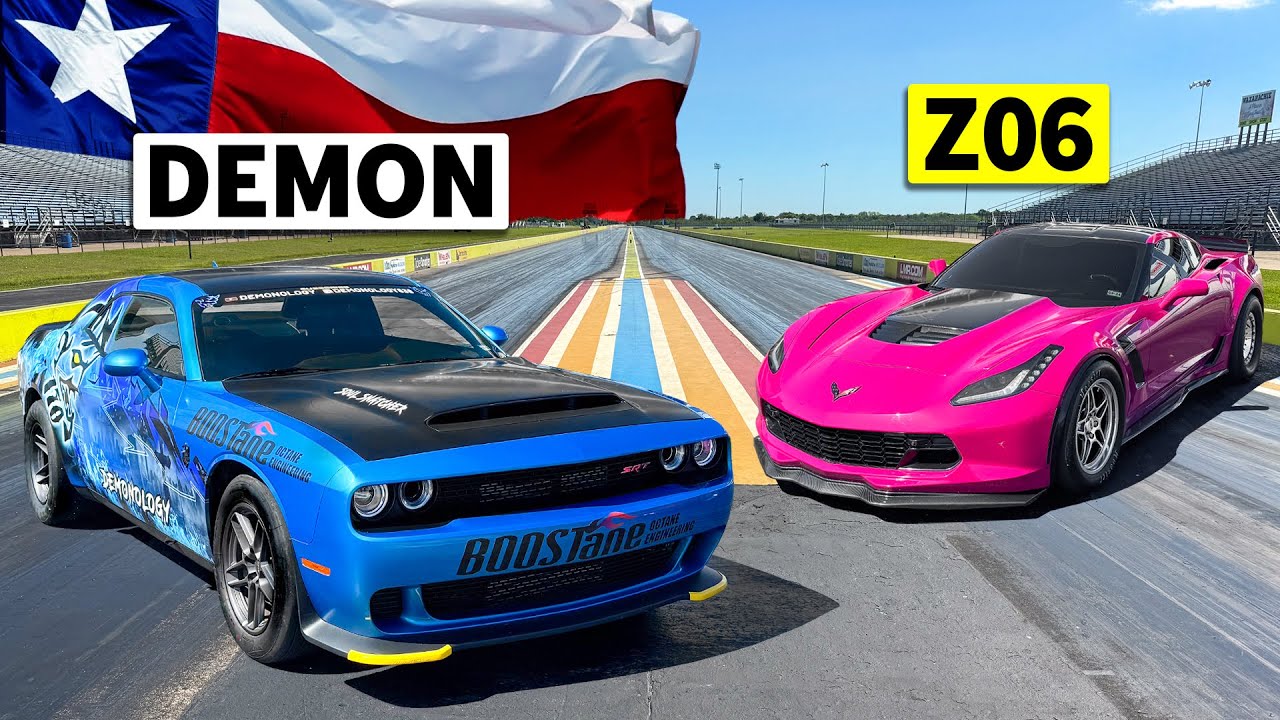 Dodge Demon 170 Drag Races 900-WHP C7 Corvette Z06, Traction Not Found ...