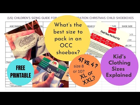 KID’S SIZING GUIDE FOR PACKING OCC SHOEBOXES BY AGE RANGE | FREE PRINTABLE PROVIDED