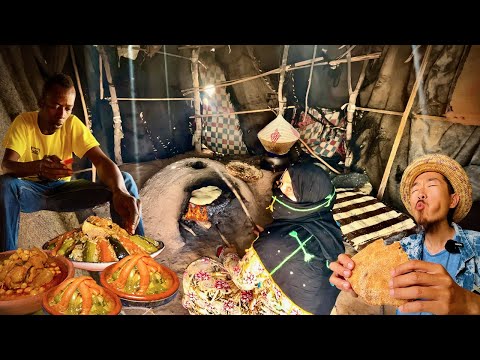 Secret Nomad Food of Moroccan Desert 🇲🇦 Rissani Street Food 🍖 Meat pie Madfouna + Camel Milk