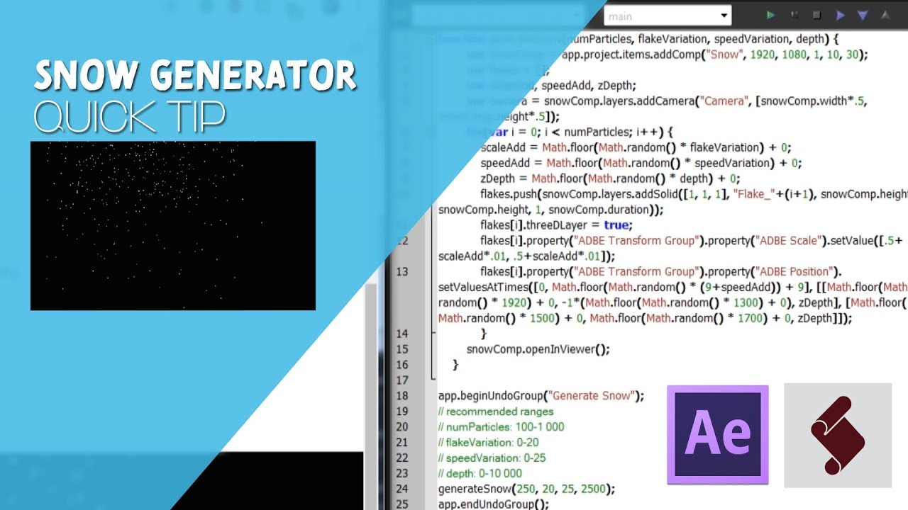 ExtendScript QuickTip - Snow Generator
