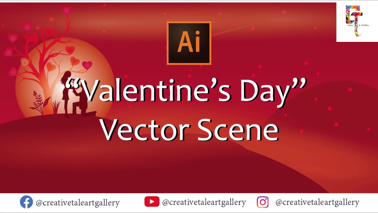Valentine's day special vector scene Adobe illustrator ||