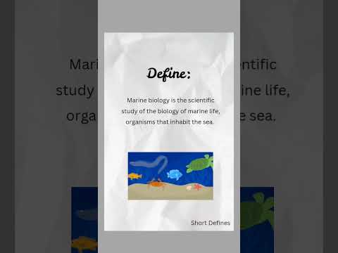 Define marine biology with example