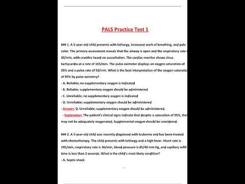 PALS EXAM STUDY GUIDE WITH 5 PRACTICE EXAMS LATEST 2025 2026 MOST COMPREHENSIVE QS EN ANS TO PASS TH
