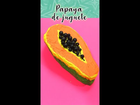 Como hacer una papaya de juguete con material reciclado #shorts #youtubeshorts