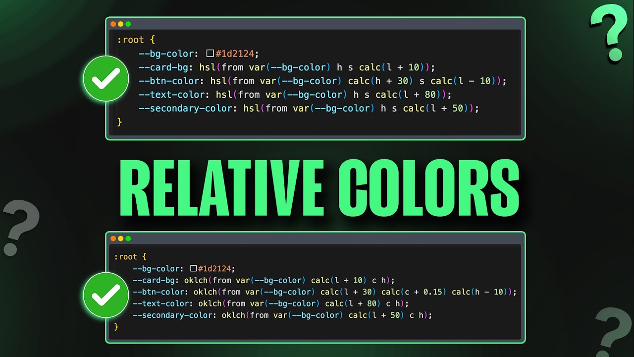 CSS Relative Colors Are Here! Learn hsl(from) & oklch(from) in 5 Minutes