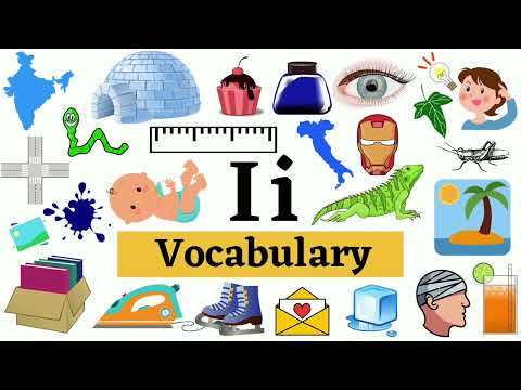 I words|Words that start with I|Recognition|Ii Vocabulary|Word bank| English words for Nursery kids|