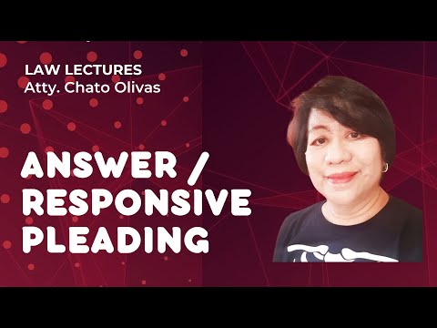 [Law Lectures]   Answer / Responsive Pleading (Video40)