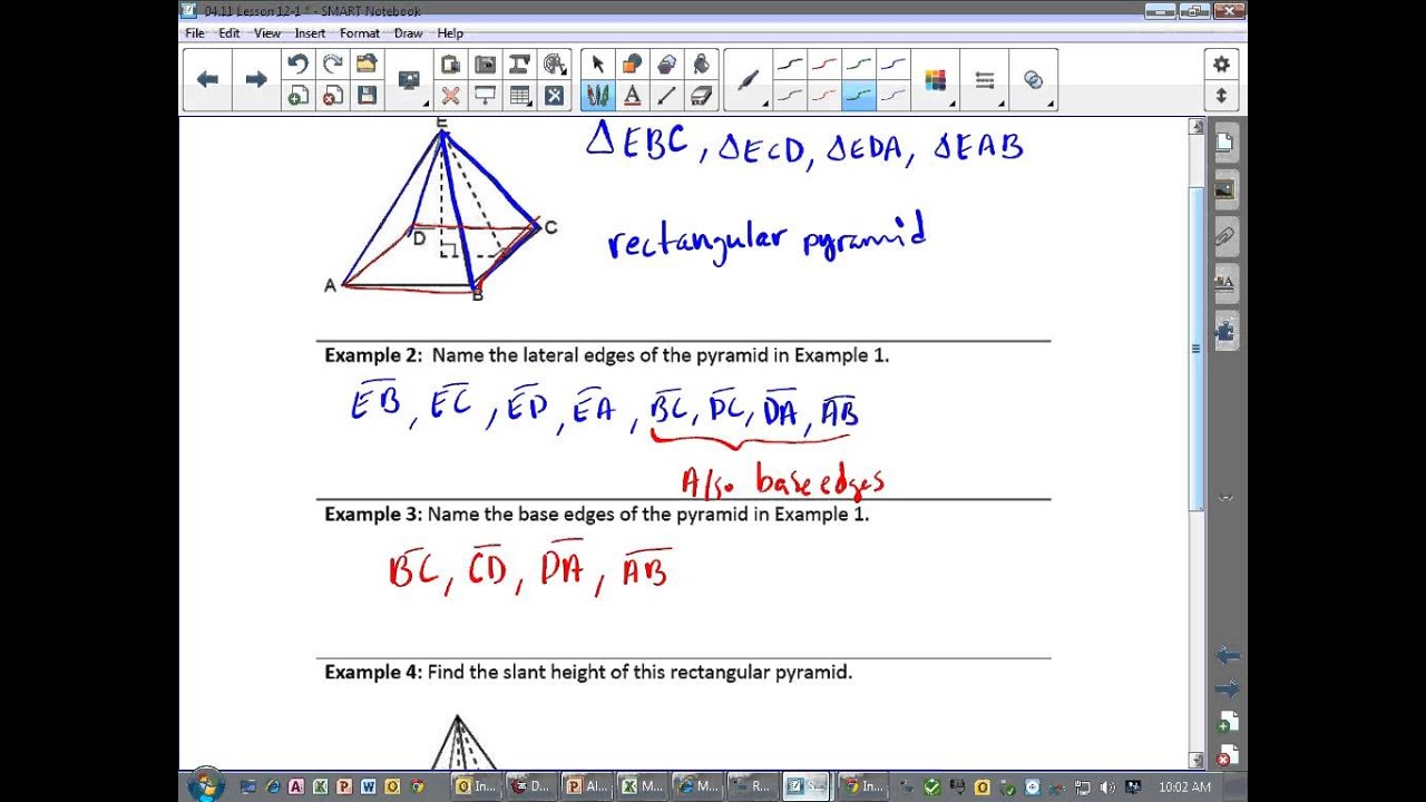 Geometry Lesson 12-1  Pyramid Basics