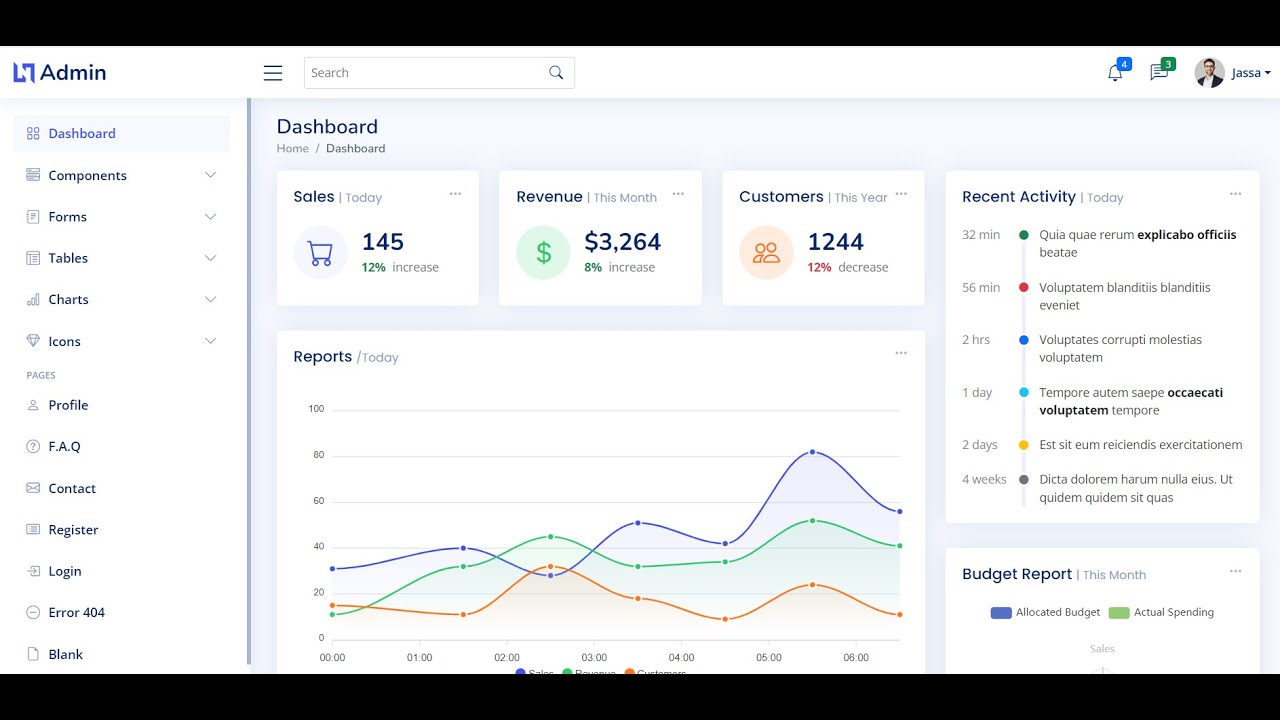 Bootstrap 5 Free Admin Dashboard Template 1