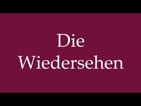 How to Pronounce ''Die Wiedersehen'' (The Reunions) Correctly in German
