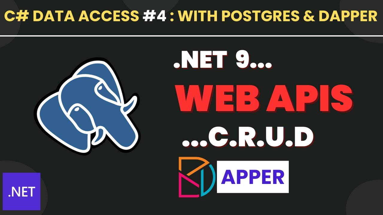 Creating RESTful APIs with dotnet 9, Dapper and PostgreSQL