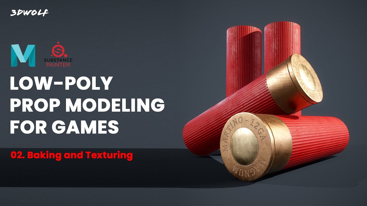 How to Create Lowpoly Game Props in Maya and Substance Painter | 02. Baking and Texturing