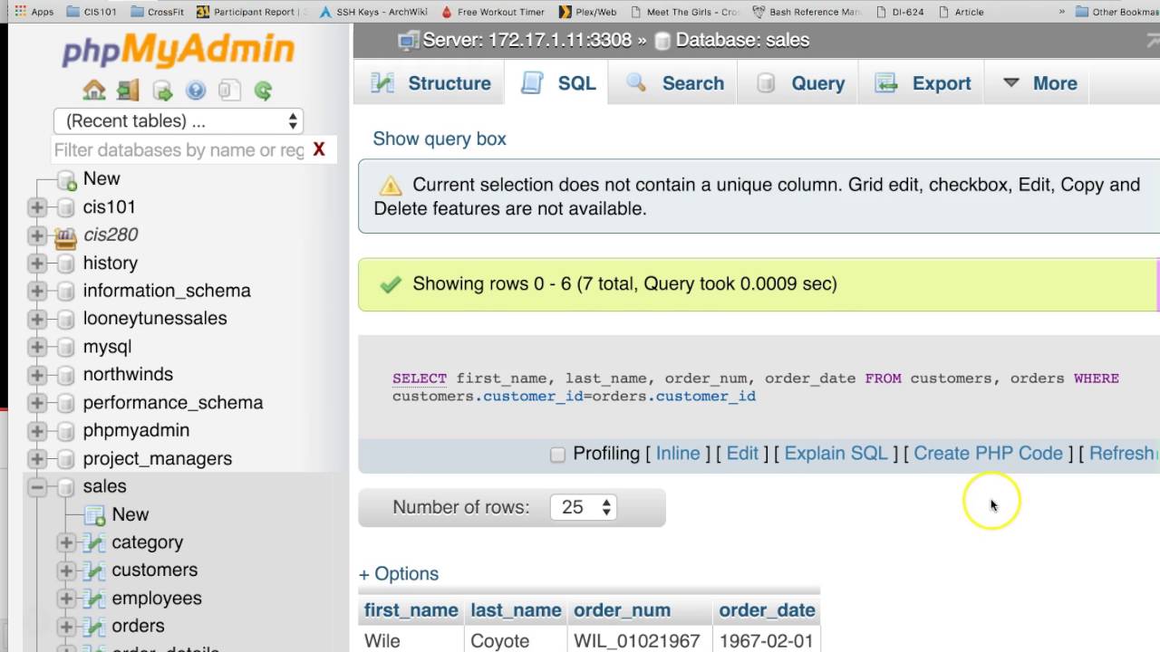 WHERE clause to join tables