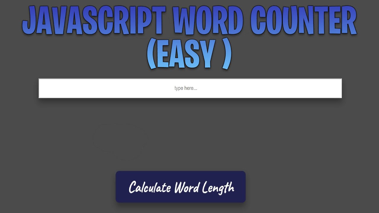 Vanilla Javascript Word Counter (Easy)  ||