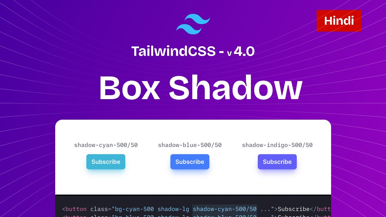 Learn Box Shadow Tailwind CSS Tutorial Hindi | Tailwind CSS | DesignCoach
