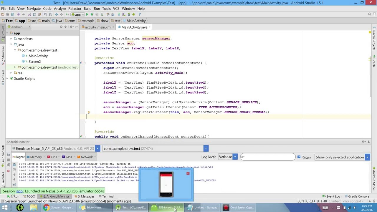 Physical sensors in android - accelerometer