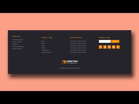 Responsive Footer Design HTML CSS | CSS Flexbox Examples