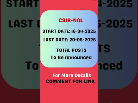 CSIR-NAL RECRUITMENT 2025