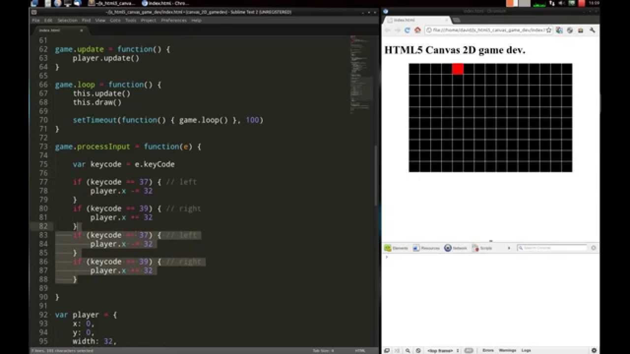 [HTML5 Canvas] game dev. - part 1 (time lapse)