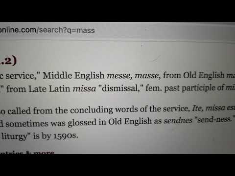 The Etymology of the Word Mass (as in Christmas aka Christ-Mass)