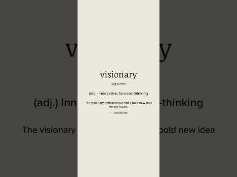 Word of the day: visionary- a Word of Innovation and Future Thinking | English vocabulary