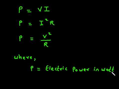 Electric power formula | Electrical Engineering