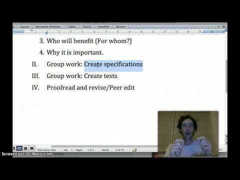 Screencast #6: Design Brief, Specs & Tests (Grade 9)