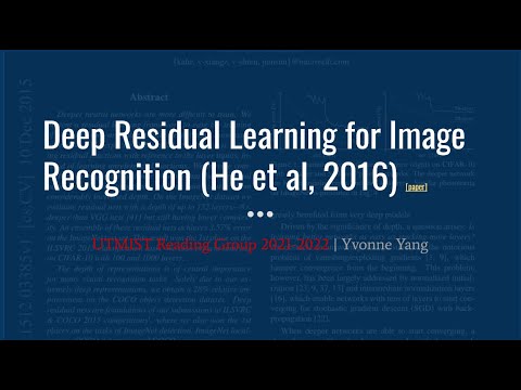 Deep Residual Learning for Image Recognition - Session 1