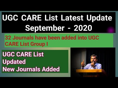 UGC CARE List Update September 2020 | 32 Journals Added | Milton Joe