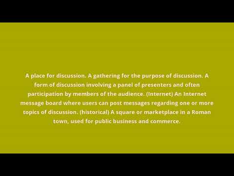 what is the meaning of forum