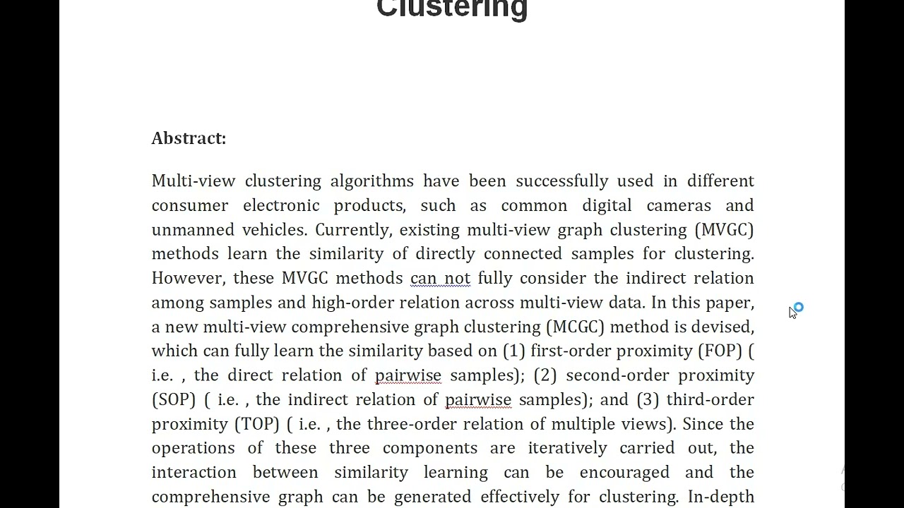 Multi View Comprehensive Graph Clustering